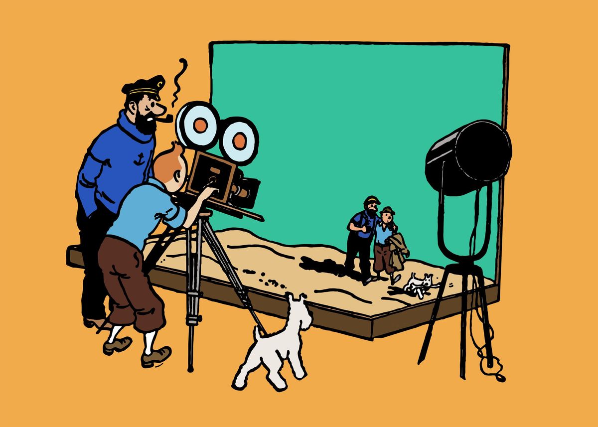 'tintin back stage' Poster, picture, metal print, paint by DESTA LAURA ...