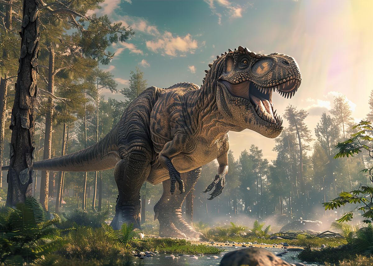 'Tyrannosaurus Rex Dinosaur' Poster, picture, metal print, paint by ...