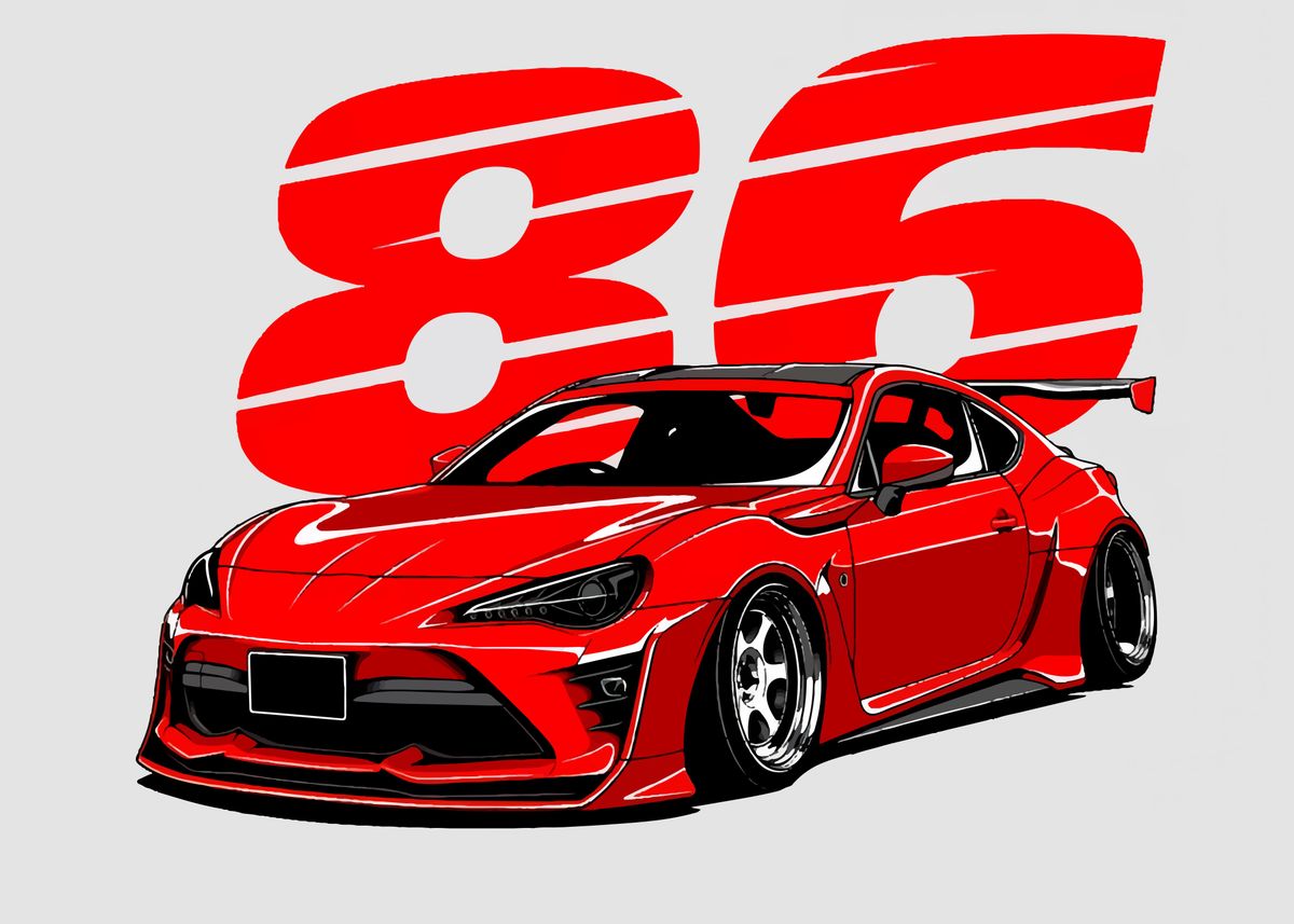 'Red Sport Car ' Poster, picture, metal print, paint by Alex Morgan ...