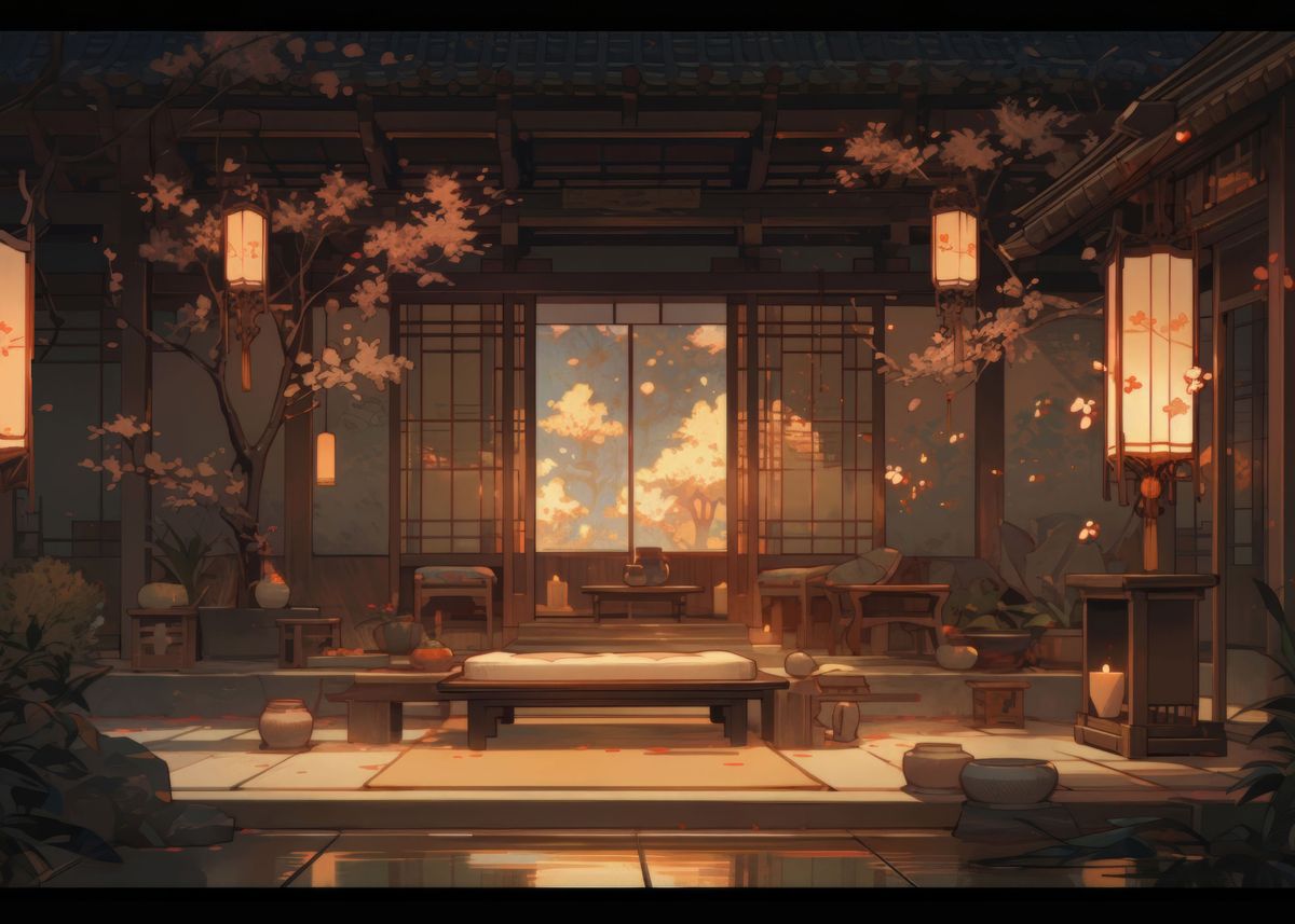 'Traditional Japanese House' Poster, picture, metal print, paint by ...