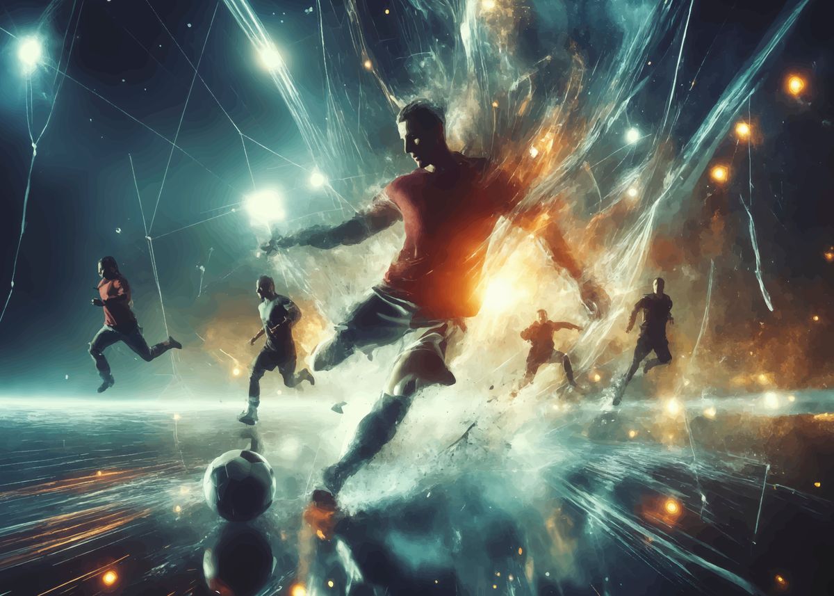 'EPIC SURREALIST FOOTBALL' Poster, picture, metal print, paint by ...