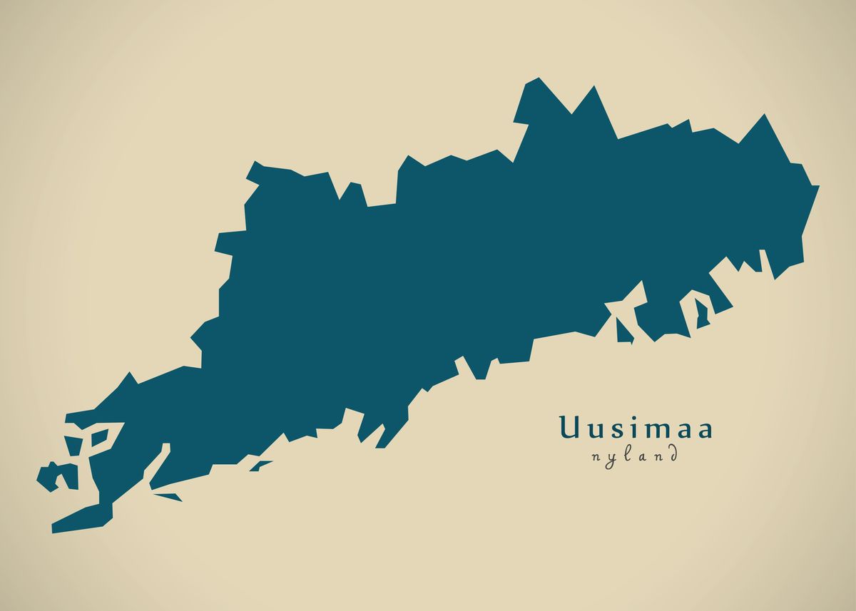 'Nyland Finland map' Poster, picture, metal print, paint by Ingo ...