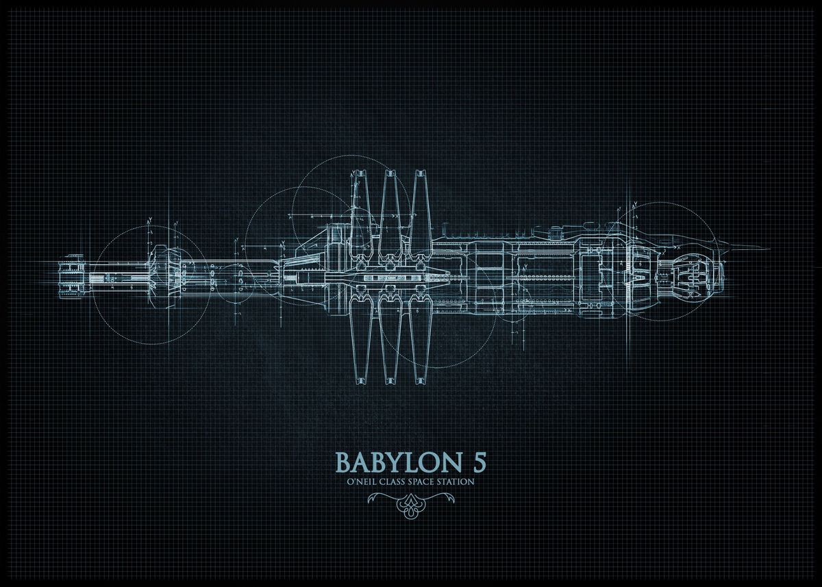 'Babylon 5 Blueprint' Poster, picture, metal print, paint by Arturo ...