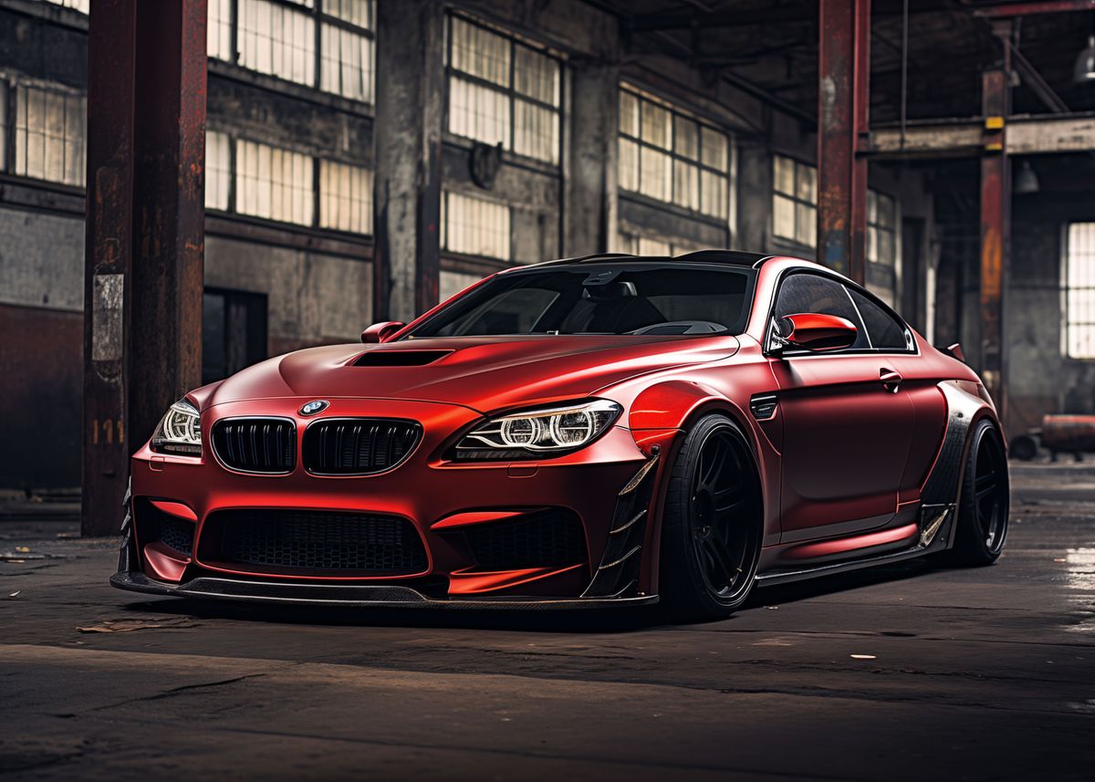 'BMW M6 F13 Tuned red car' Poster, picture, metal print, paint by Roman ...