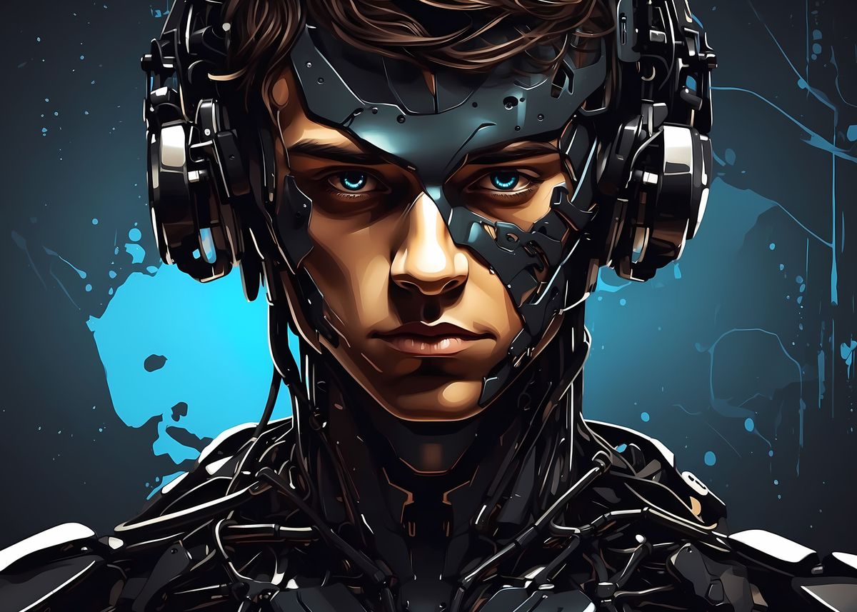 'Cyborg Genesis Robot' Poster, picture, metal print, paint by Shamoon ...