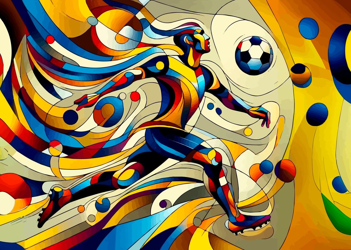 'ABSTRACT EPIC FOOTBALL' Poster, picture, metal print, paint by Osvaldo ...