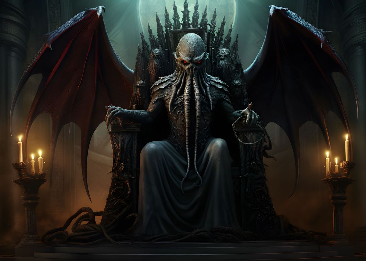 'Cthulhu God Ruler Throne' Poster, picture, metal print, paint by ...