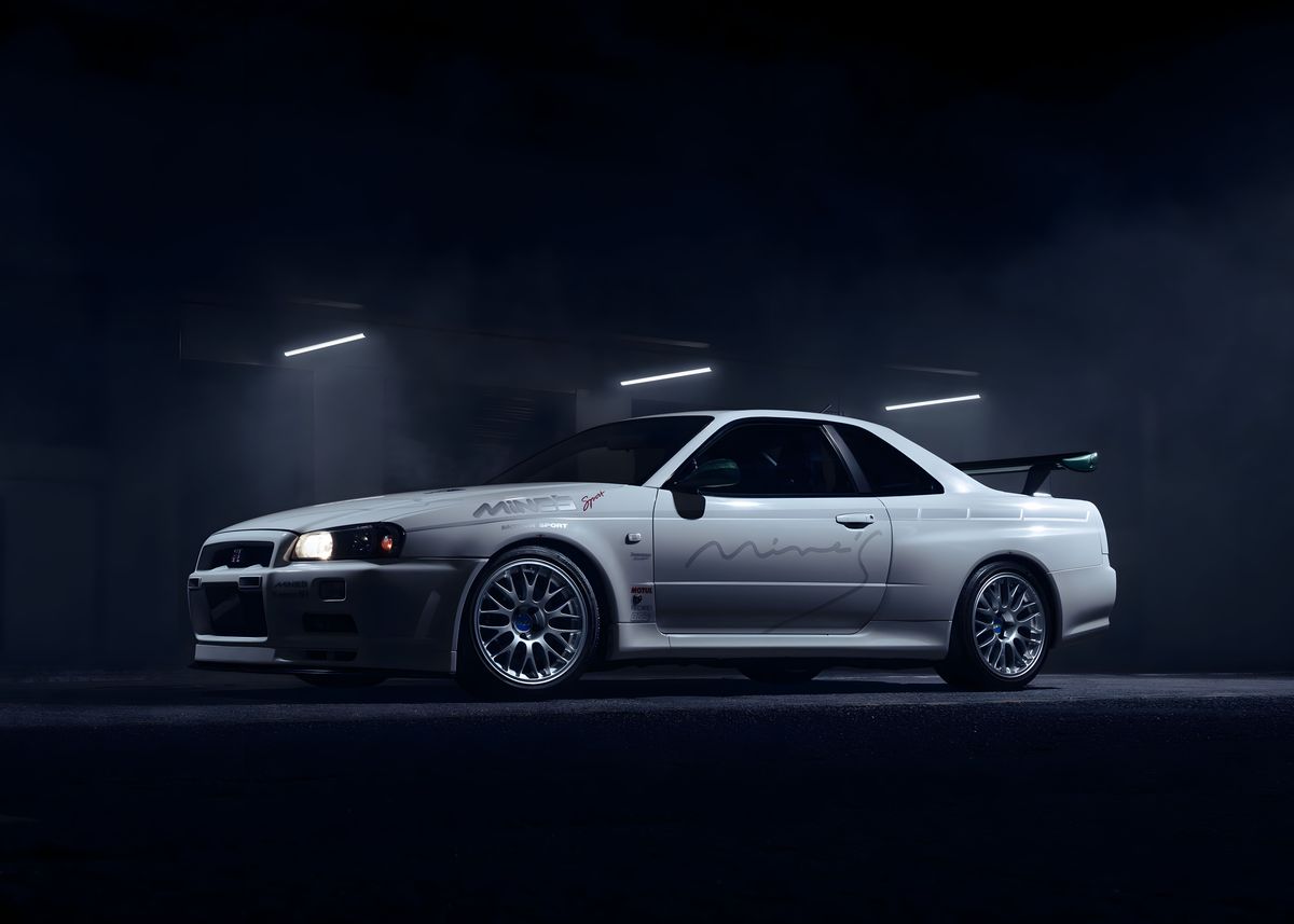 'Mines Skyline GTR R34 N1' Poster, picture, metal print, paint by Nex ...