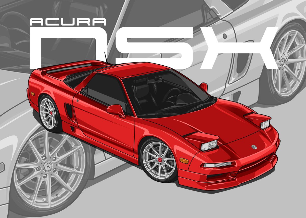 '1993 Acura NSX red' Poster, picture, metal print, paint by capture art ...