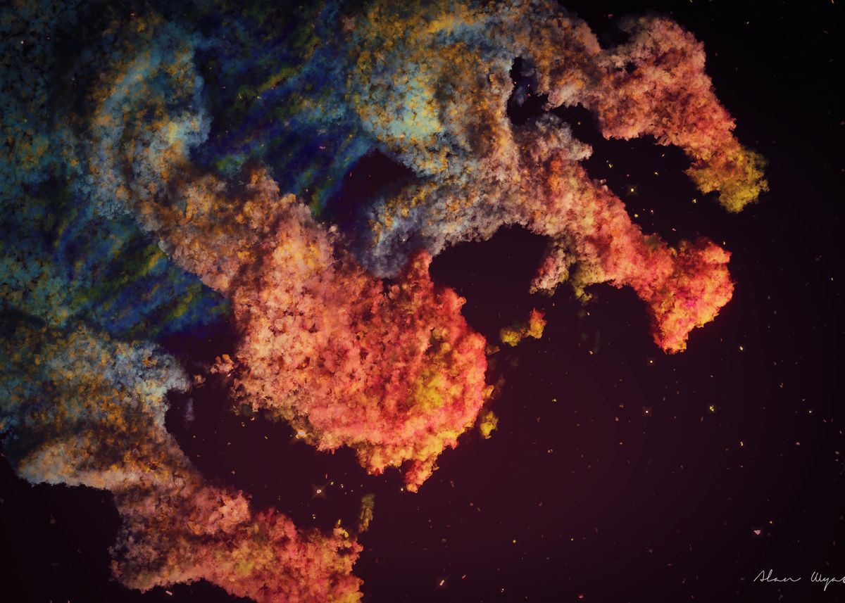'Cosmic Cascade' Poster, picture, metal print, paint by Tradigital ...