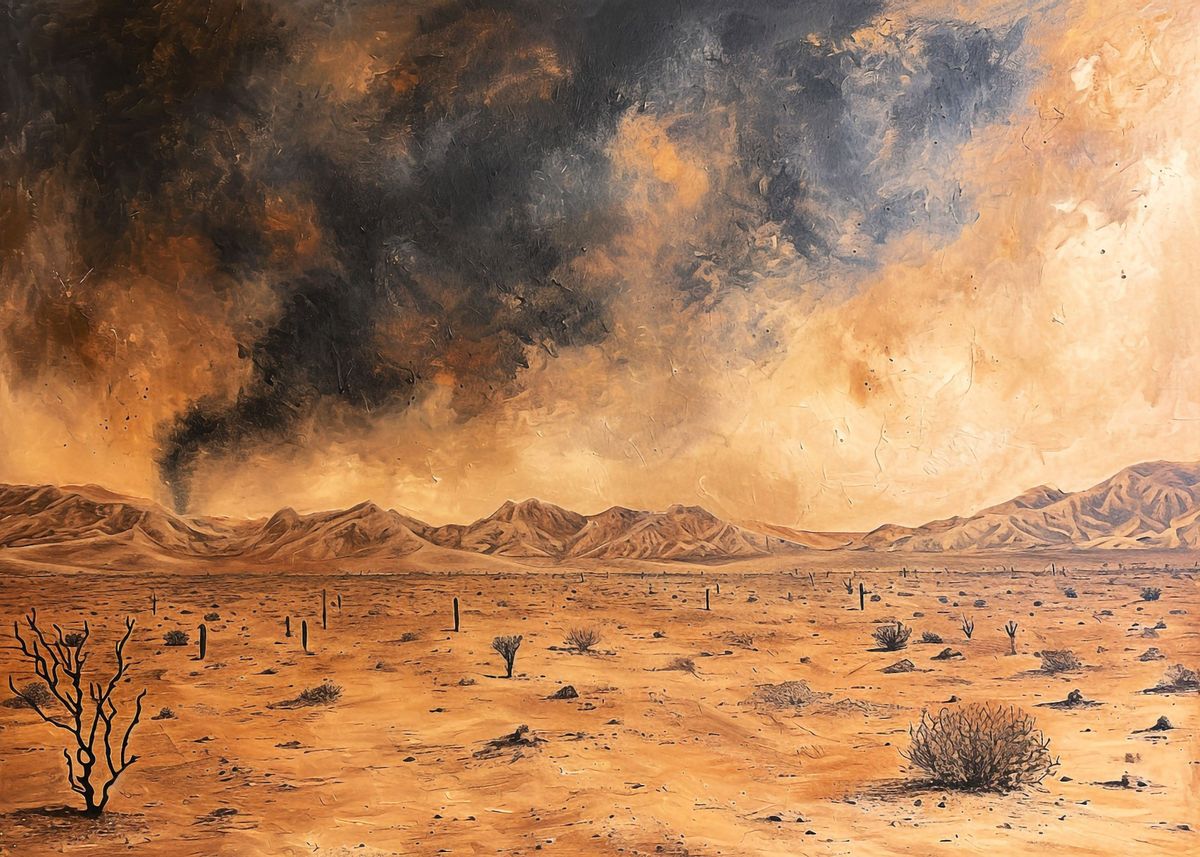 'Sandstorm in the desert ' Poster, picture, metal print, paint by ...