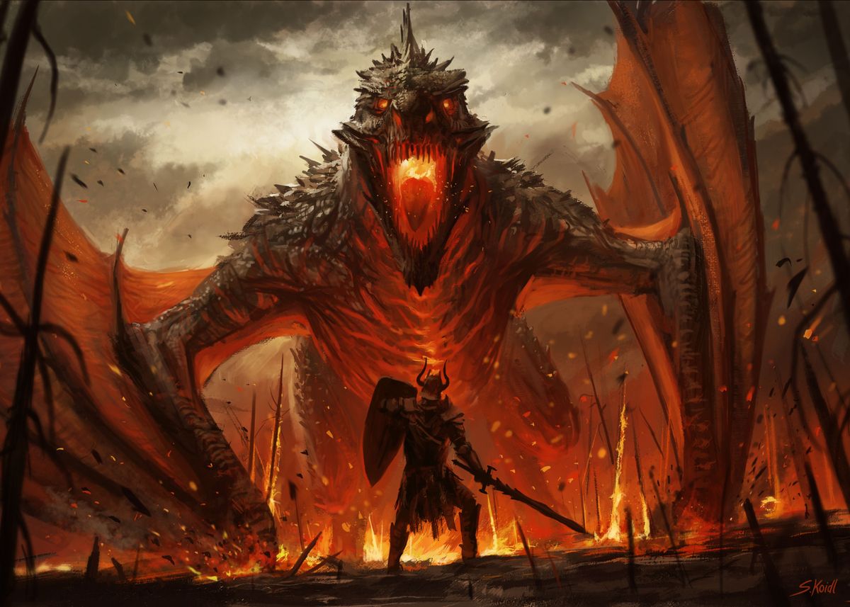 'Wyvern slayer' Poster, picture, metal print, paint by Stefan Koidl ...