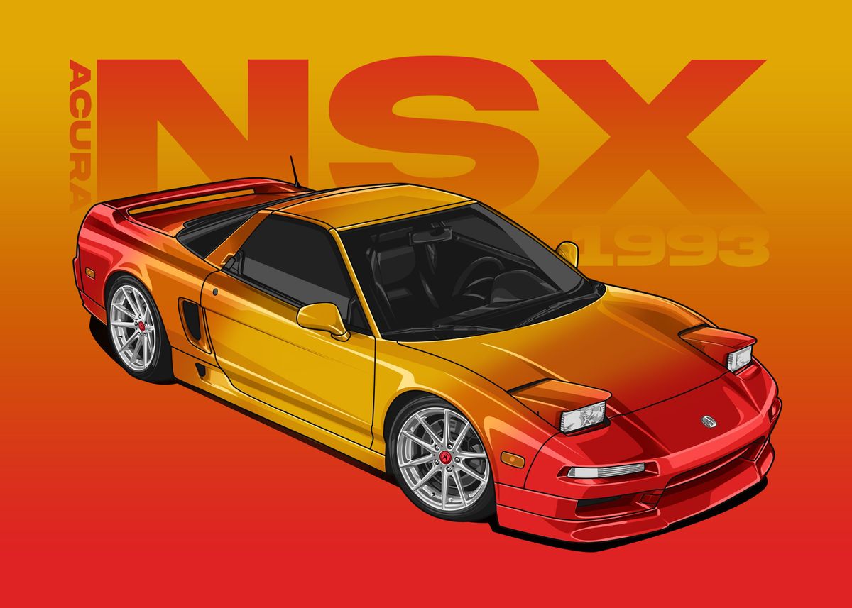 '1993 Acura NSX burn color' Poster, picture, metal print, paint by ...