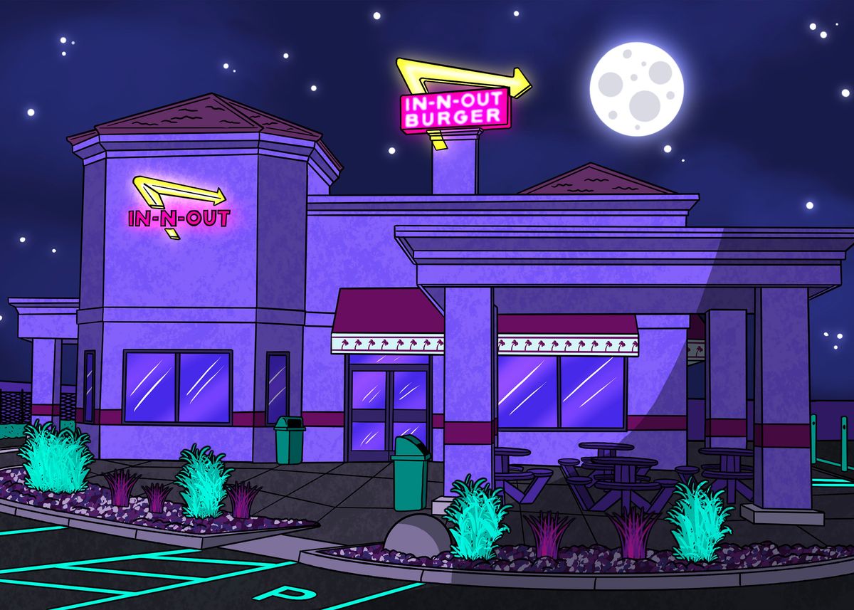 'In N Out After Dark' Poster, picture, metal print, paint by Fat Rat ...