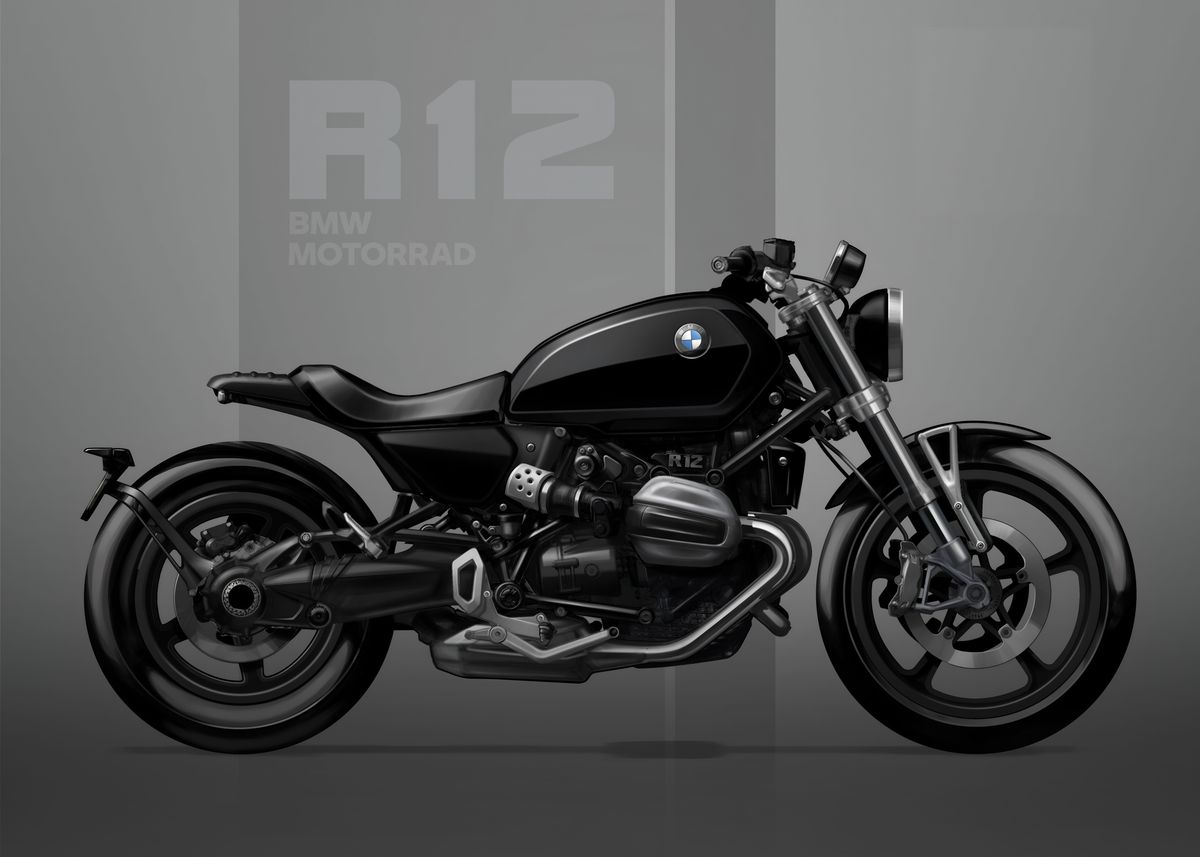 'BMW Motorrad R12' Poster, picture, metal print, paint by Osh Studio ...