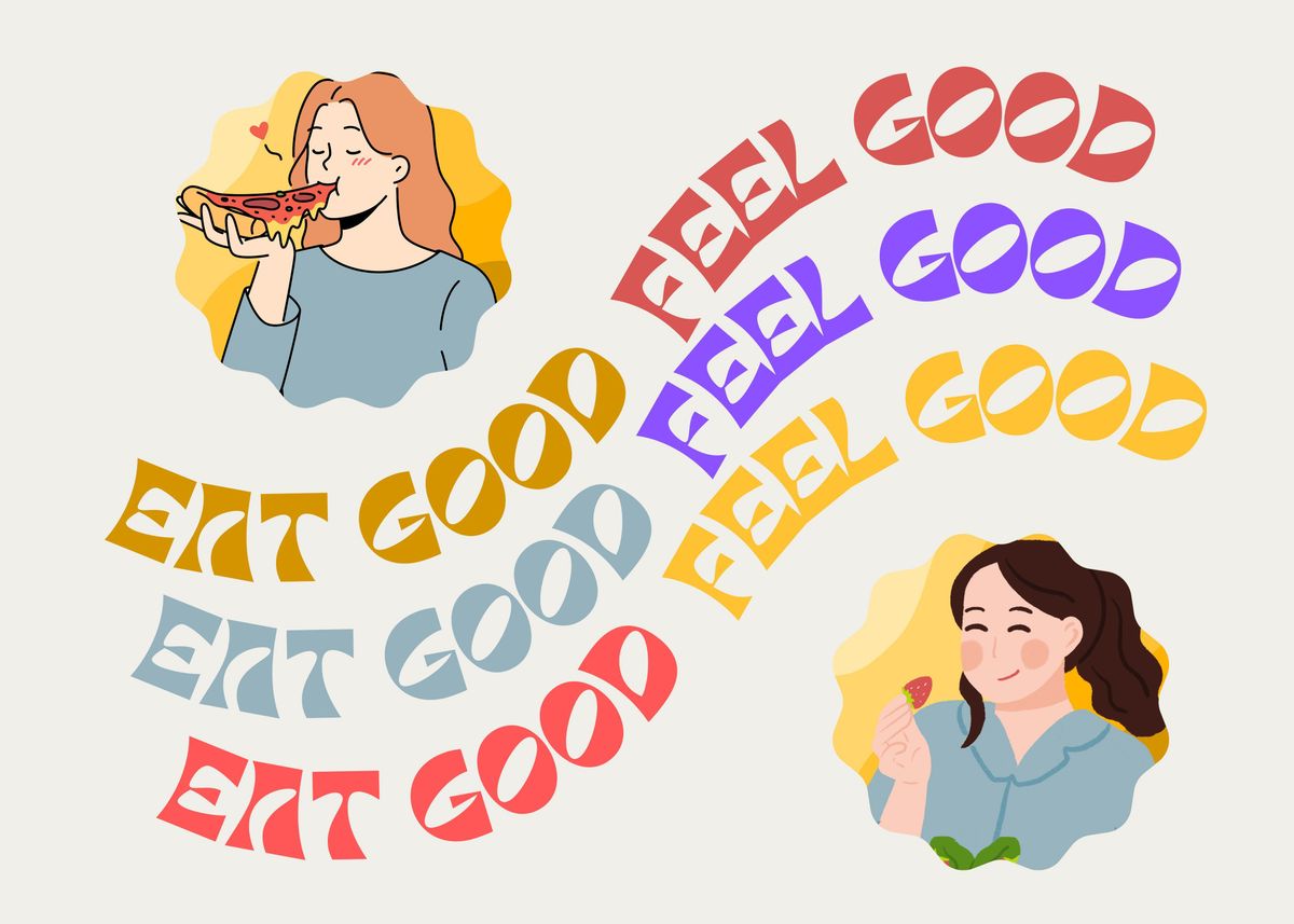 'EAT GOOD FEEL GOOD' Poster, picture, metal print, paint by Ba Ab ...