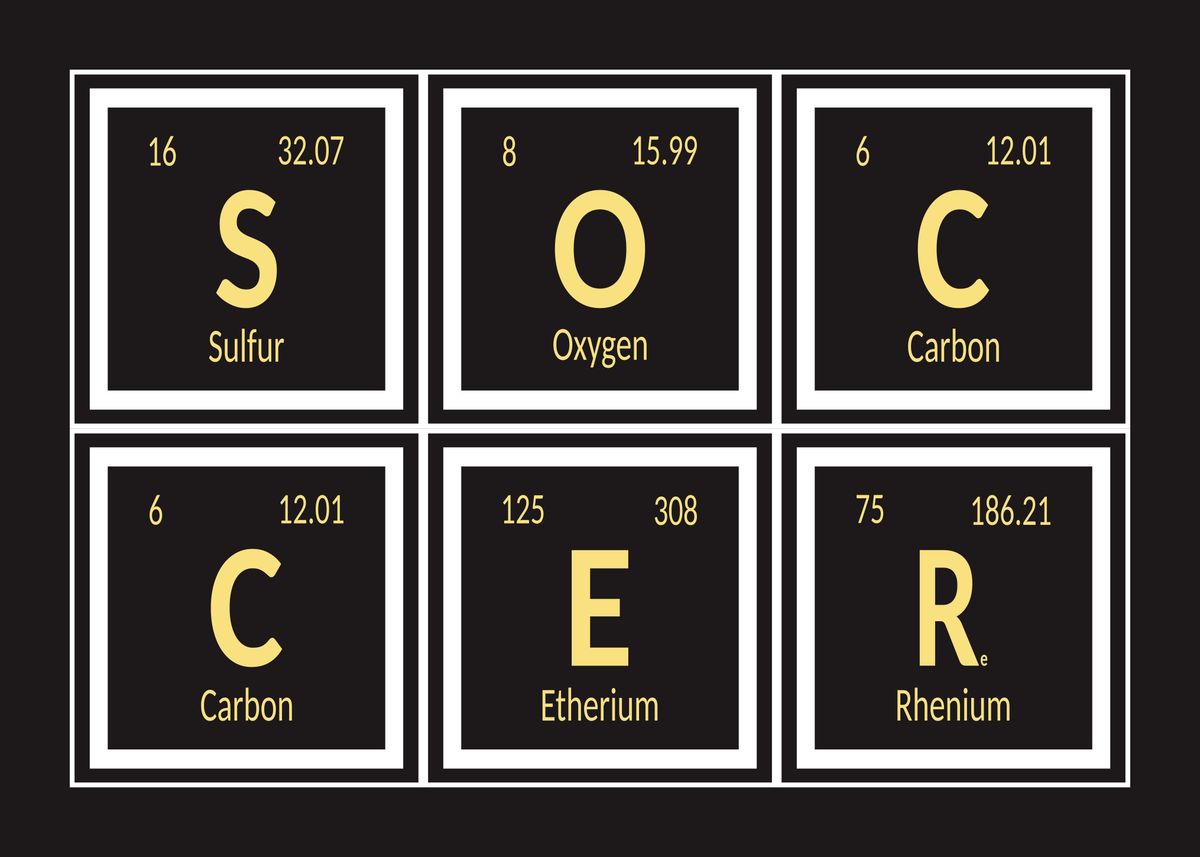 'Soccer Periodic Table' Poster, picture, metal print, paint by Maozva ...