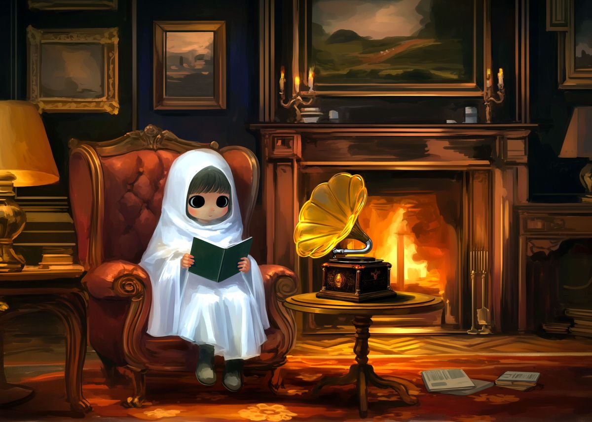 'Spooky Ghost Soiree' Poster, picture, metal print, paint by Elysian Atelier | Displate