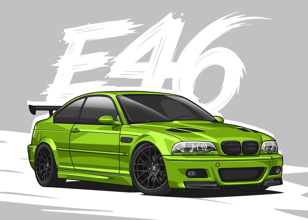 'BMW E46 M3 green light' Poster, picture, metal print, paint by capture ...