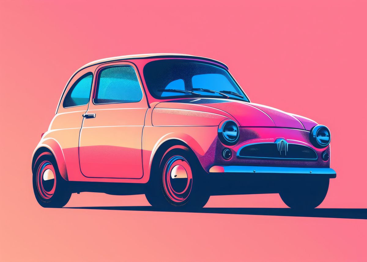 'Pastel Car' Poster, picture, metal print, paint by Adam Reed | Displate