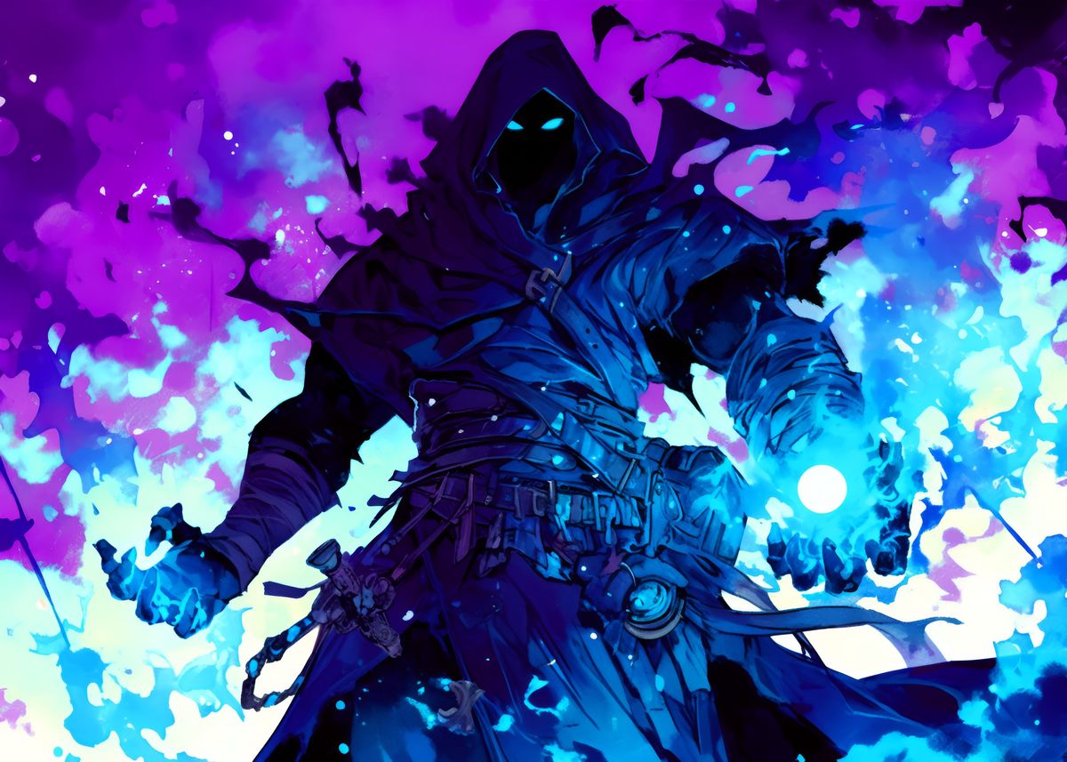 'Magic Energy Dark Sorcerer' Poster, picture, metal print, paint by ...