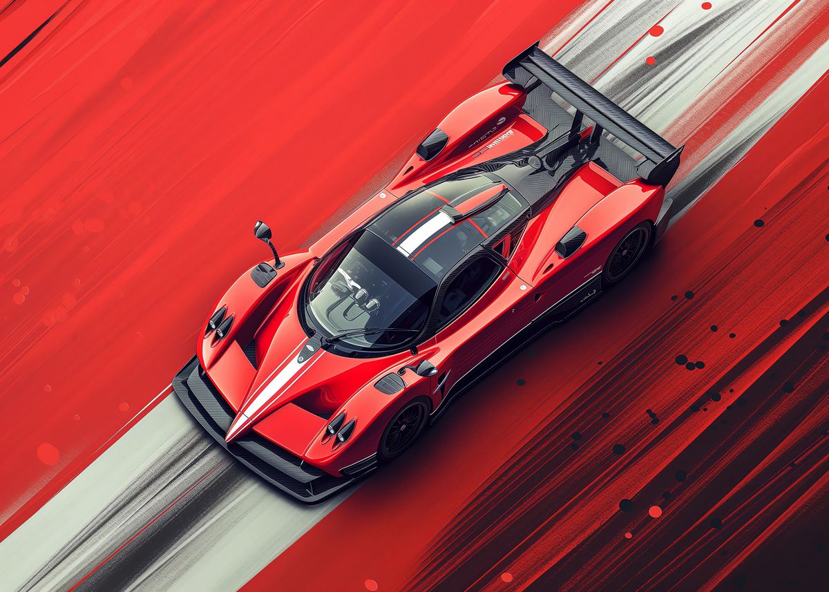 'Pagani Zonda Red supercar' Poster, picture, metal print, paint by ...