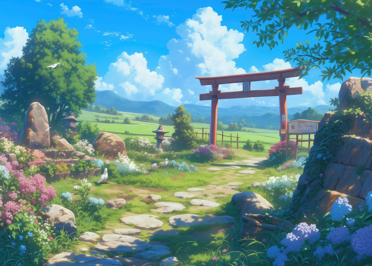 'Sacred Garden Path' Poster, picture, metal print, paint by KyzArt ...