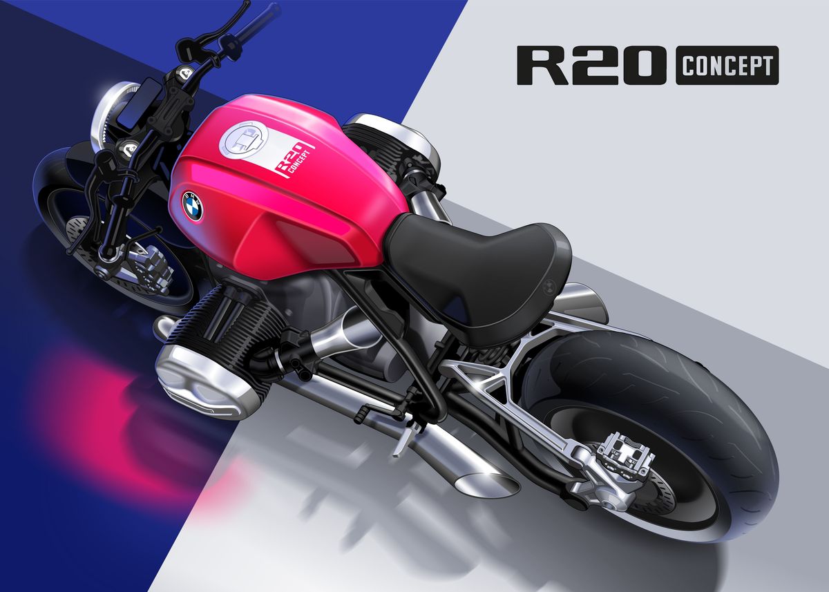 'BMW R20 Concept Sketch' Poster, picture, metal print, paint by Osh ...