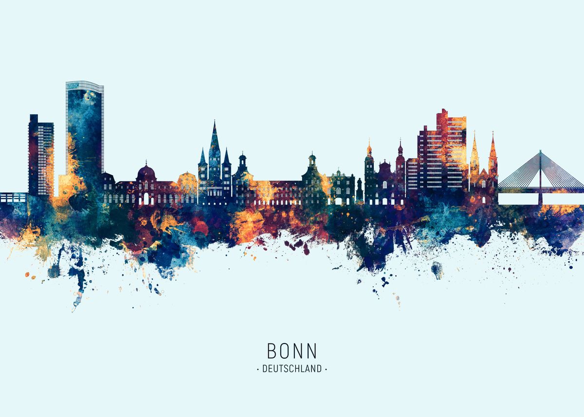 'Bonn Skyline Deutschland' Poster, picture, metal print, paint by ...