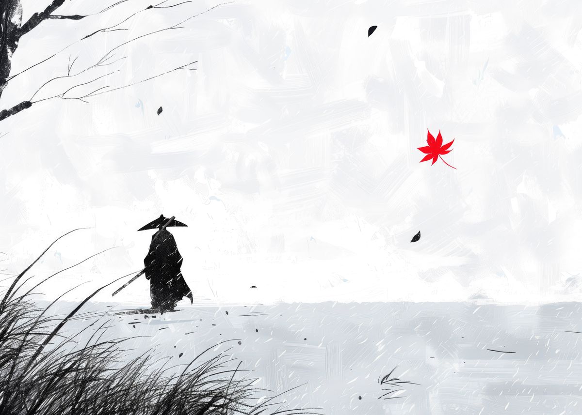 'Lone Samurai Calm' Poster, picture, metal print, paint by KyzArt ...