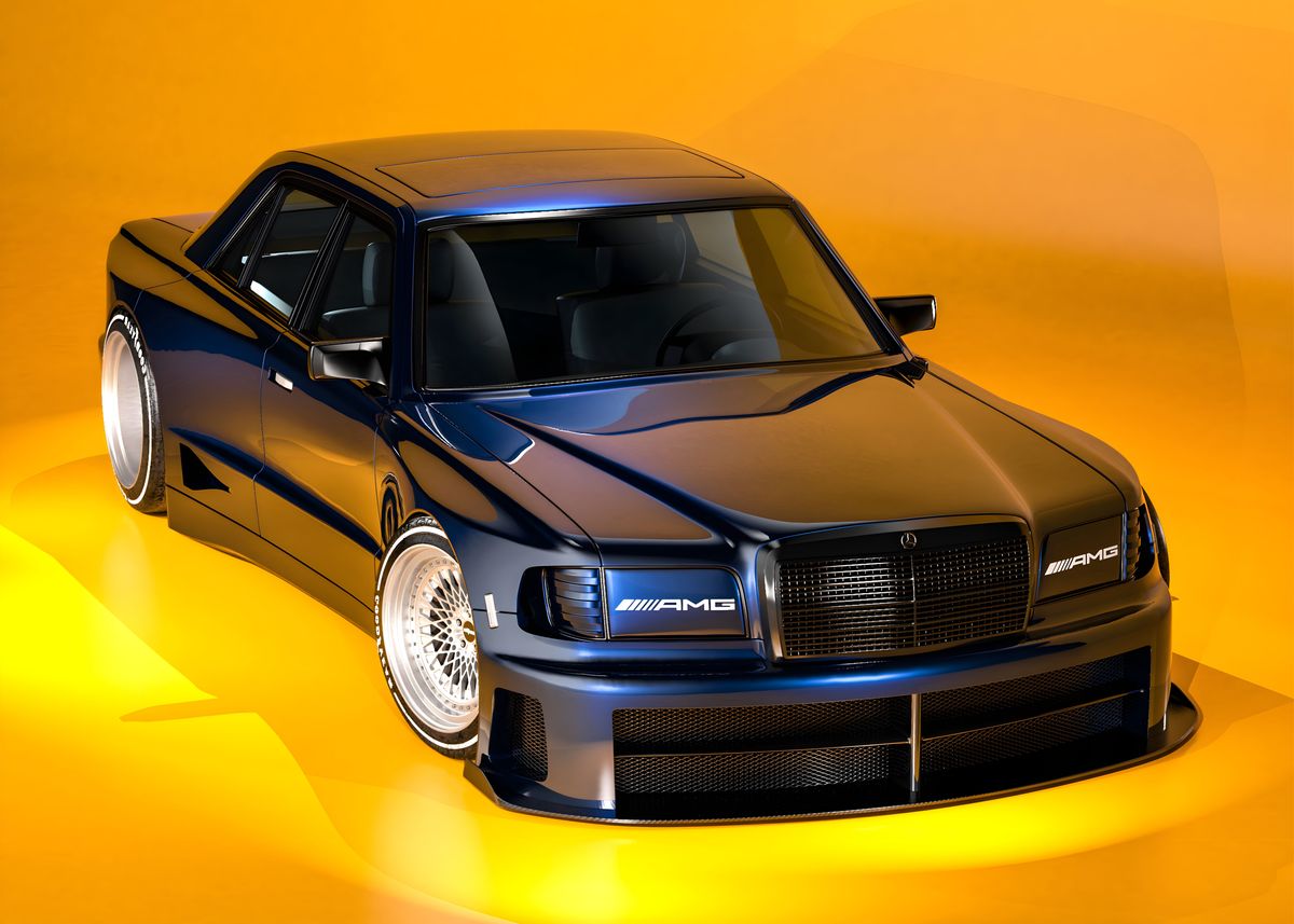 'Widebody Mercedes W126' Poster, picture, metal print, paint by Nex ...