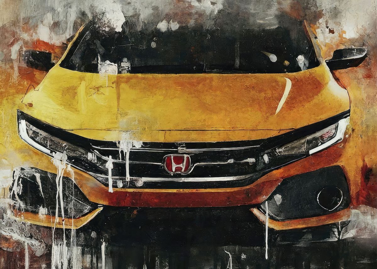 'Abstract Honda Type R Art' Poster, picture, metal print, paint by ...