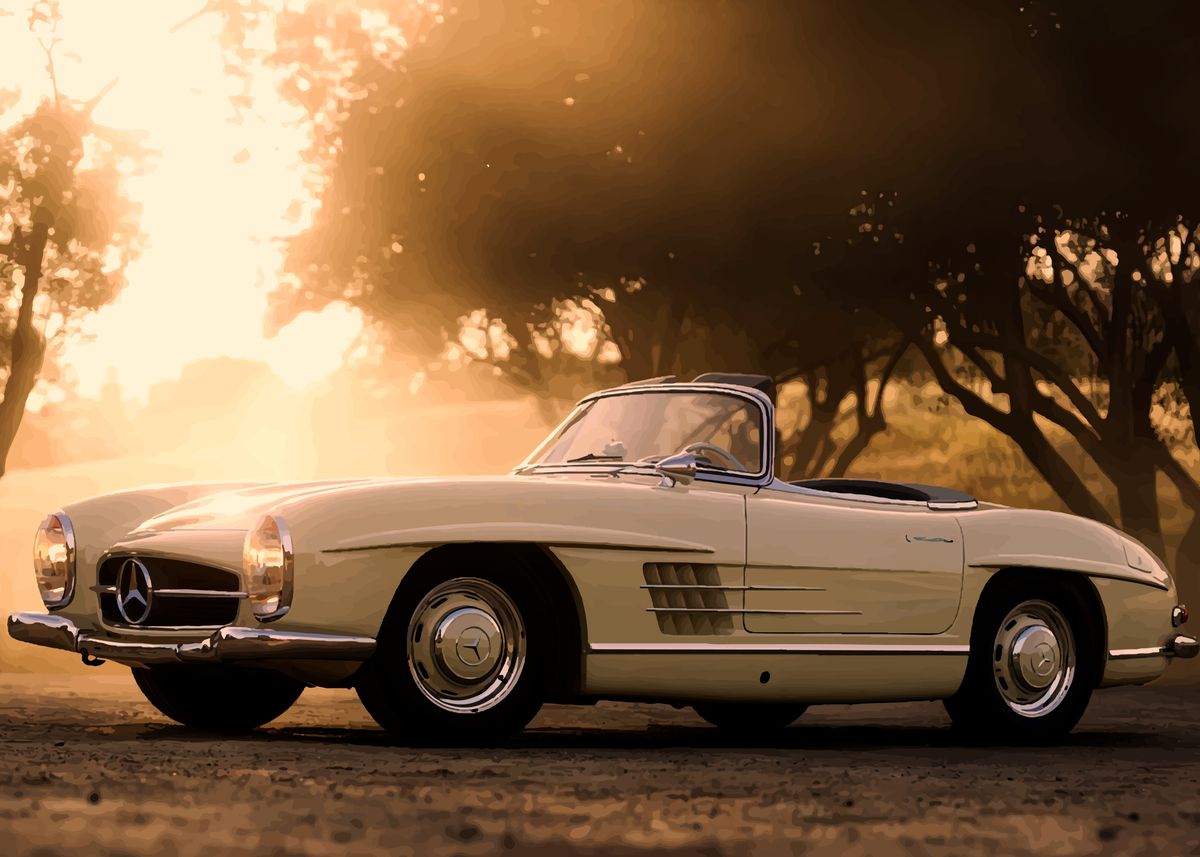 'mercedes benz 300SL' Poster, picture, metal print, paint by arto ...