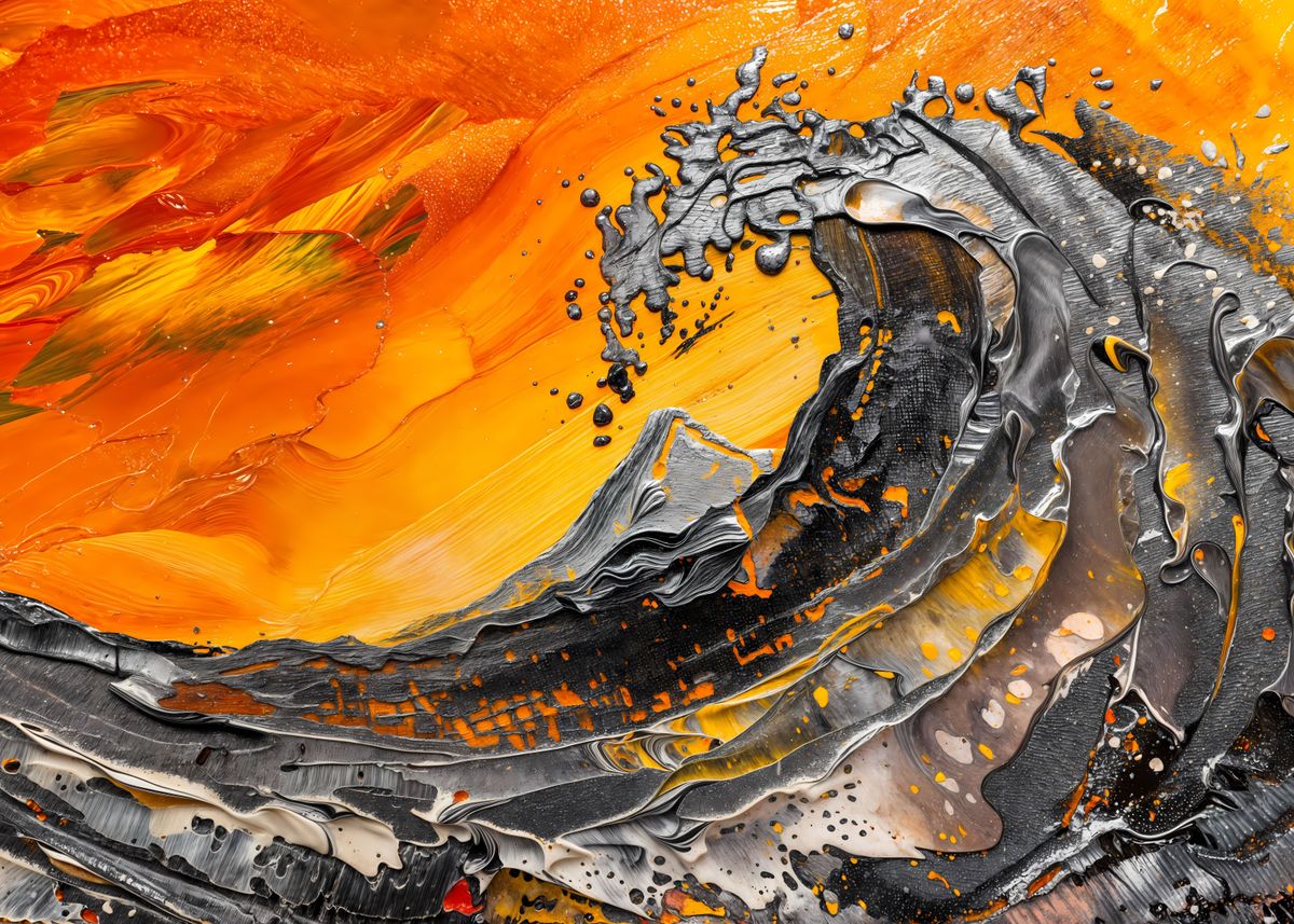 'Big Wave' Poster, picture, metal print, paint by Davvy | Displate