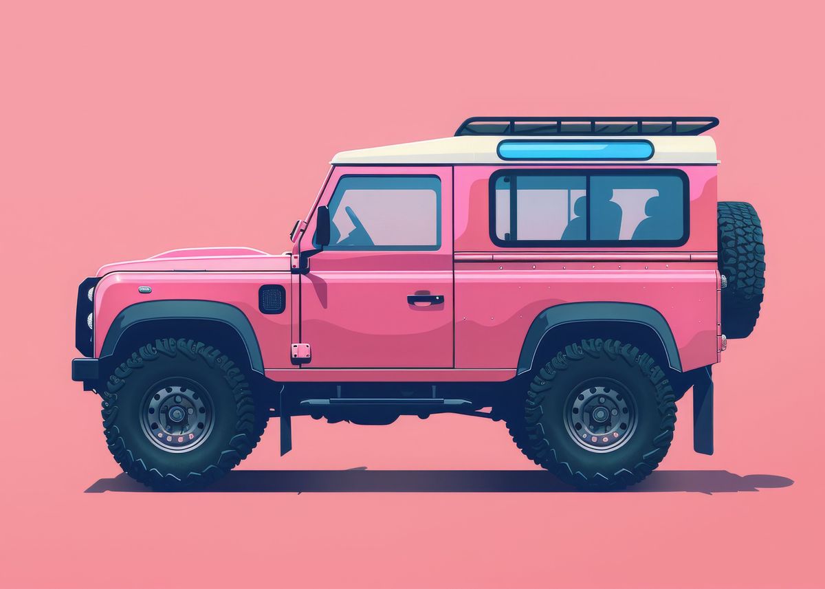 'Pastel Car' Poster, picture, metal print, paint by Adam Reed | Displate