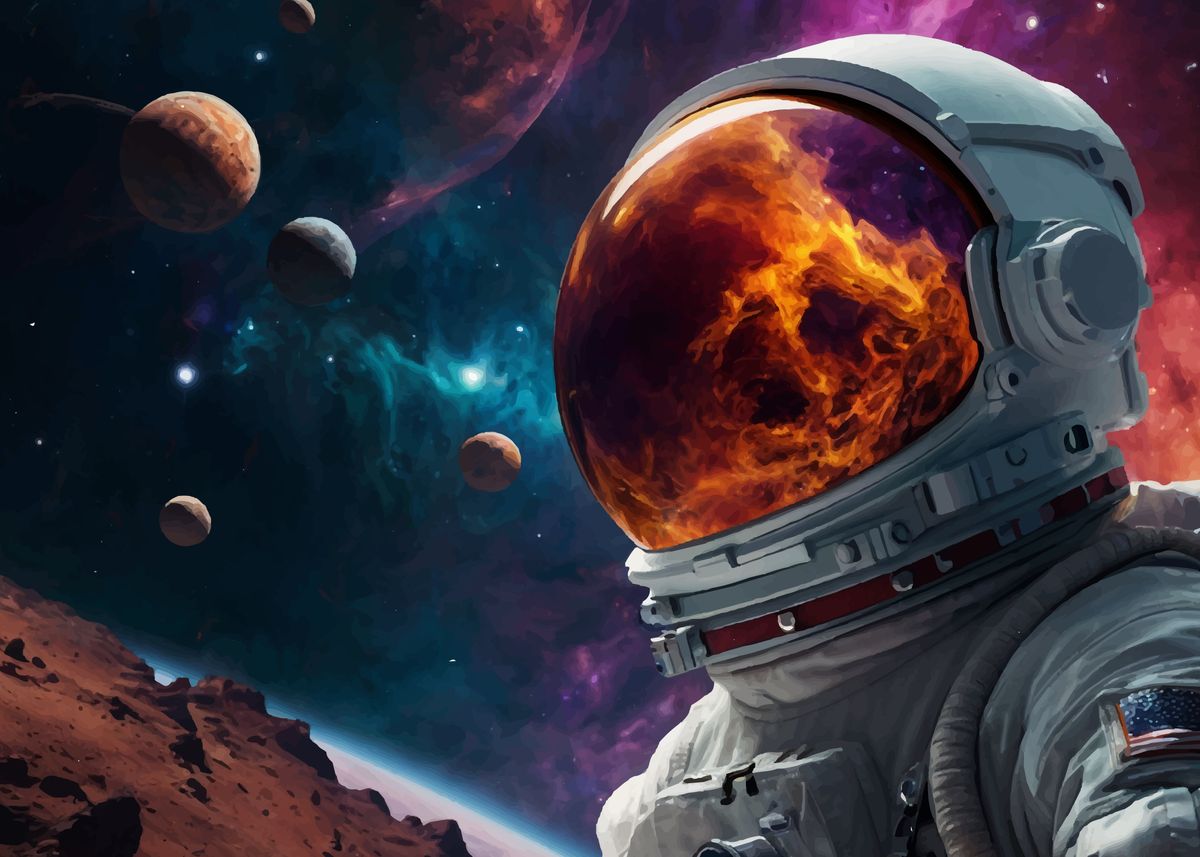 'Astronaut eyes and lives' Poster, picture, metal print, paint by Andre ...