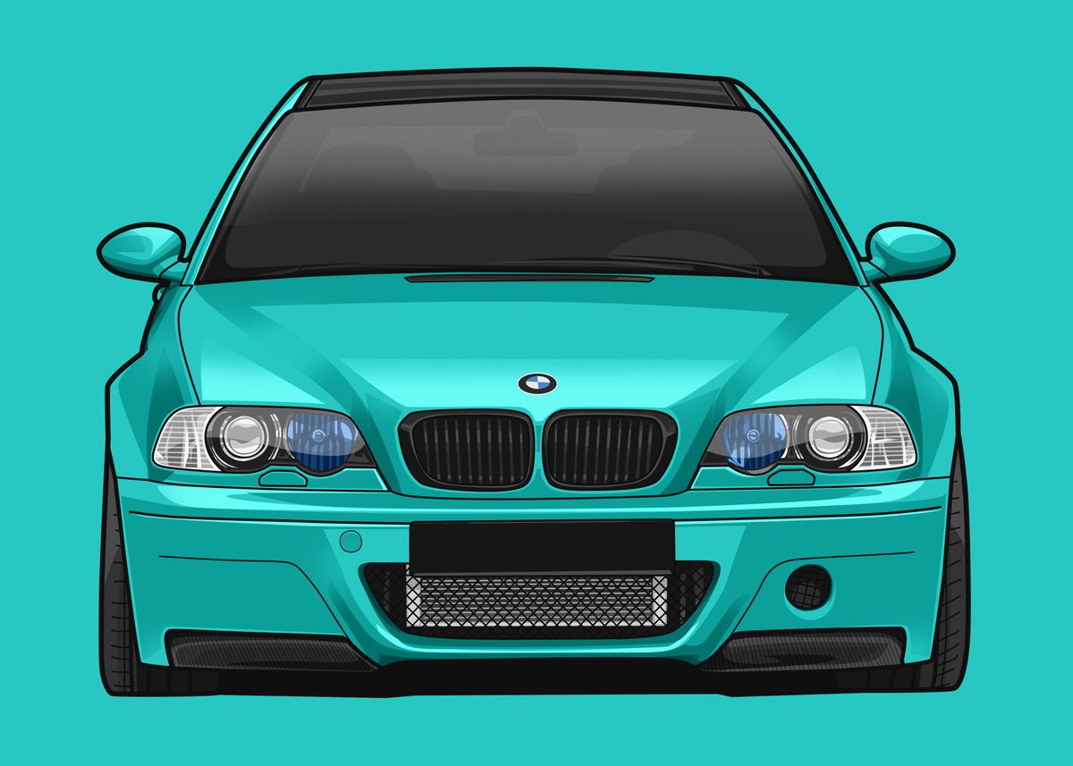 'bmw e46 m3 cyan' Poster, picture, metal print, paint by capture art ...