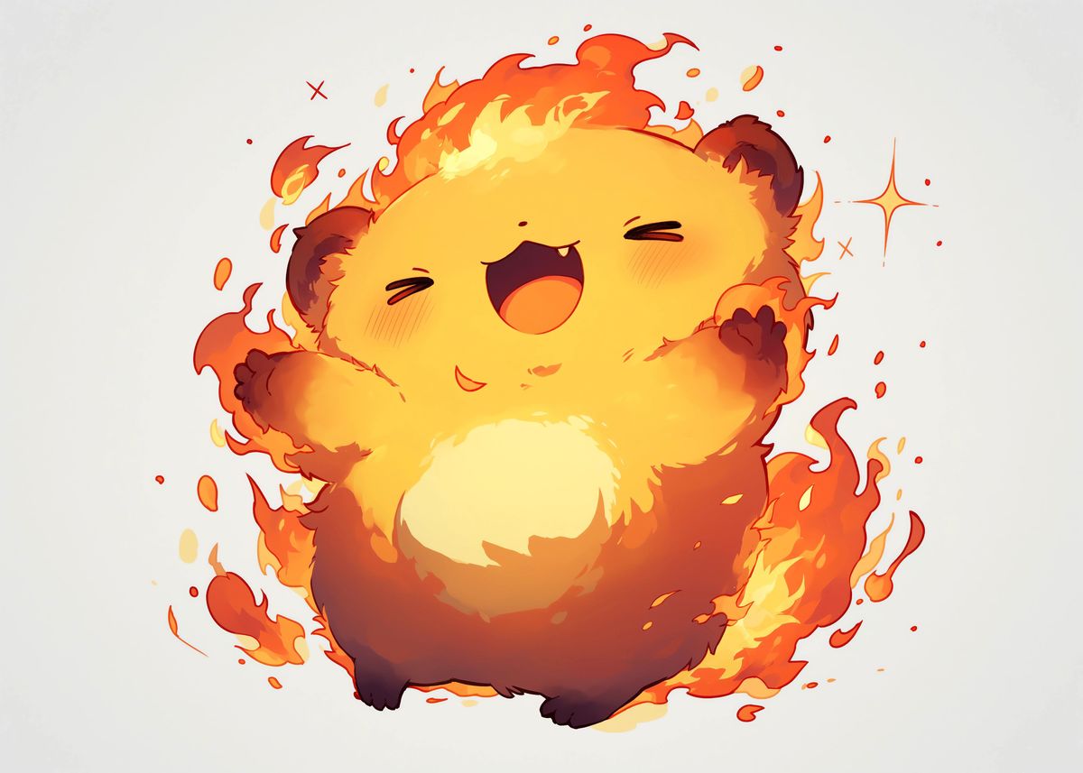 'Hamster on fire Its okay' Poster, picture, metal print, paint by Roman ...