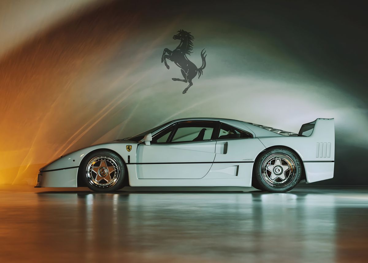 'FERRARI F40 F120 SIDE' Poster, picture, metal print, paint by Osh ...