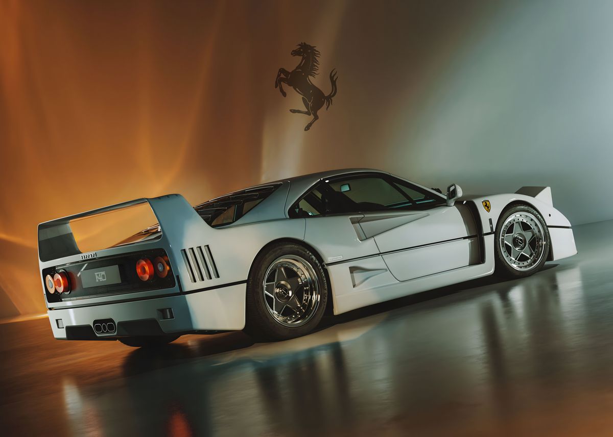 'FERRARI F40 F120 REAR' Poster, picture, metal print, paint by Osh ...