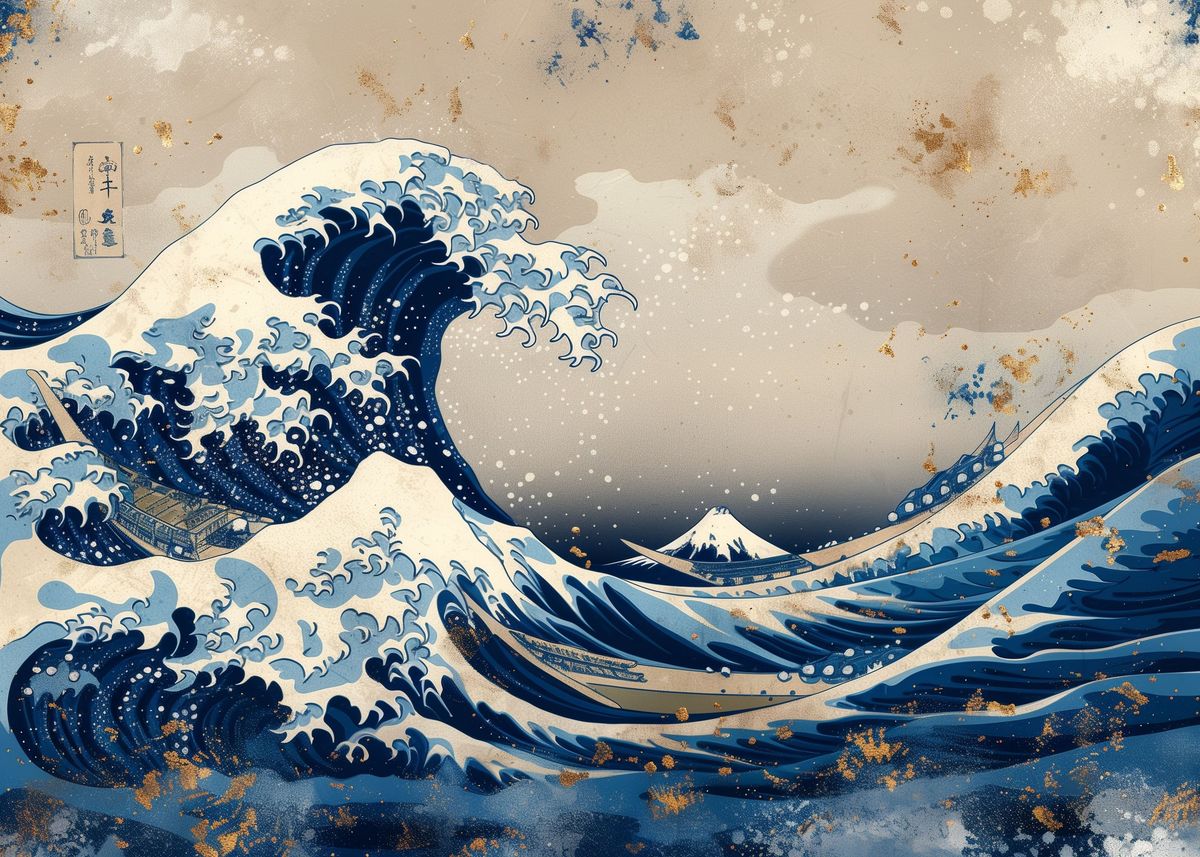 'The Great wave of Kanagawa' Poster, picture, metal print, paint by ...