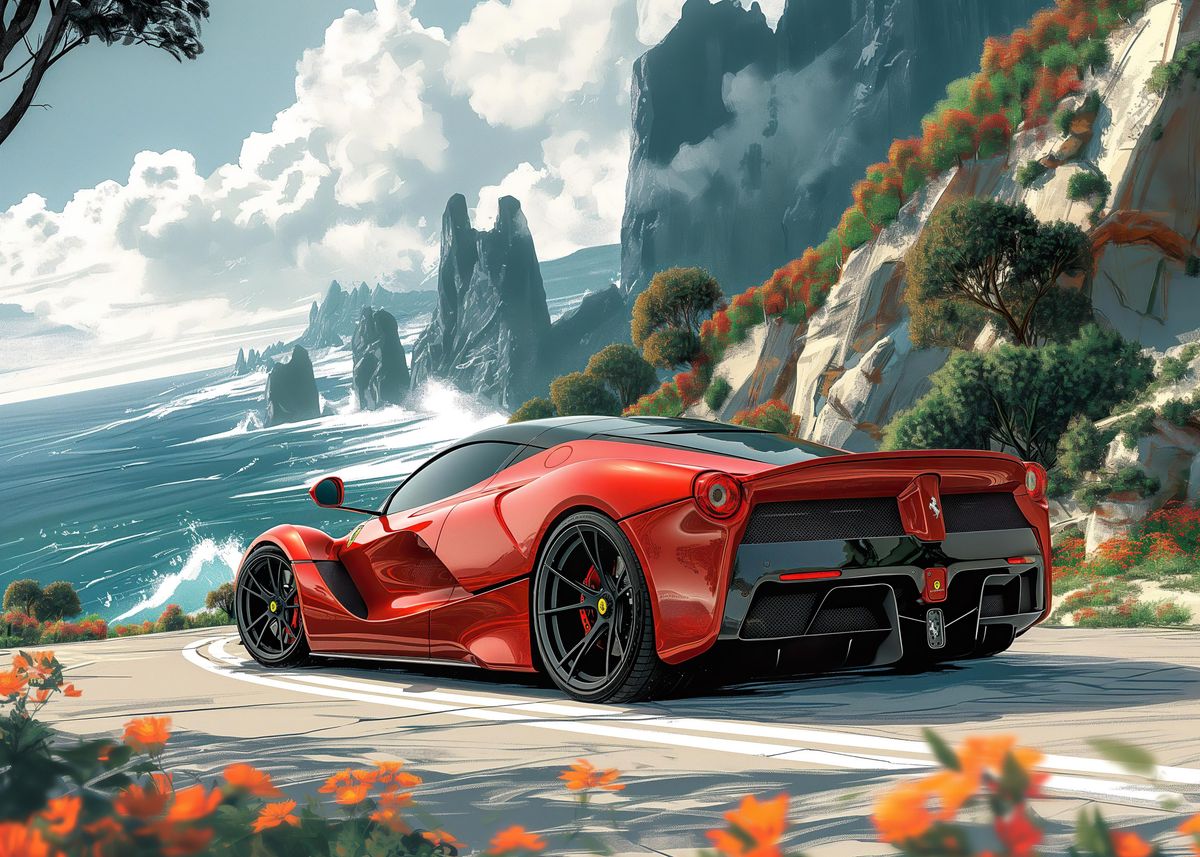 'Ferrari Laferrari supercar' Poster, picture, metal print, paint by ...
