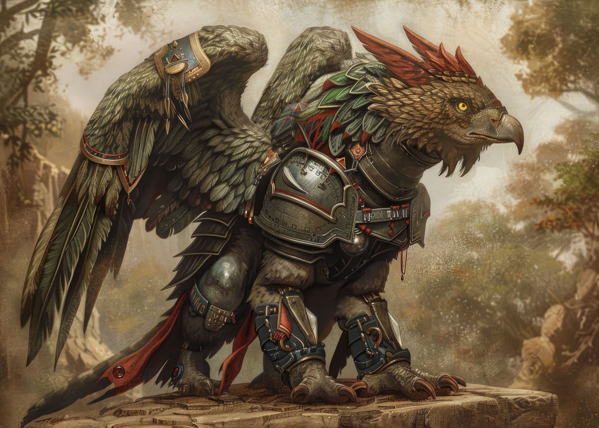 'Armoured Guardian Gryphon' Poster, picture, metal print, paint by ...