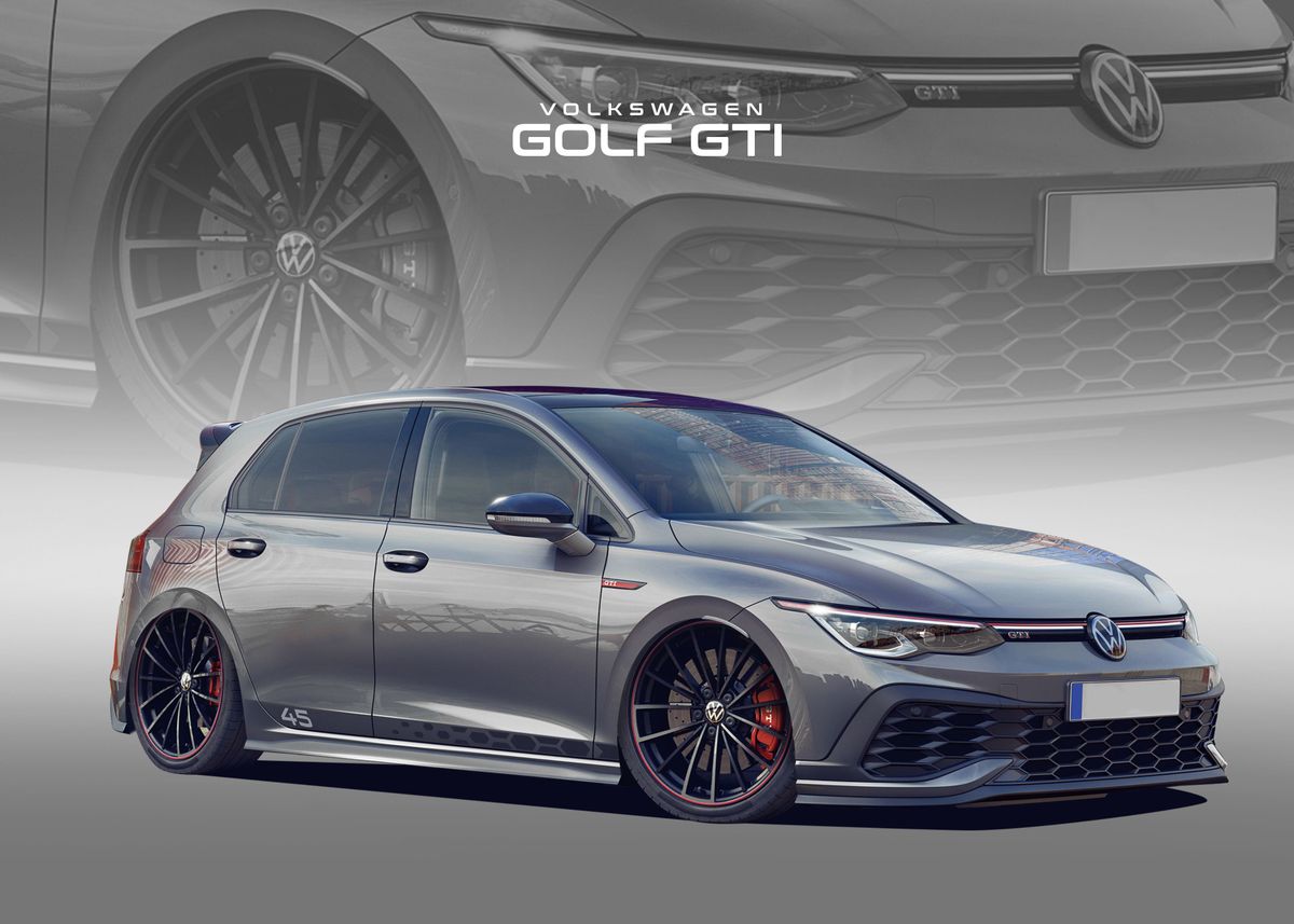 'volkswagen golf gti grey' Poster, picture, metal print, paint by ...