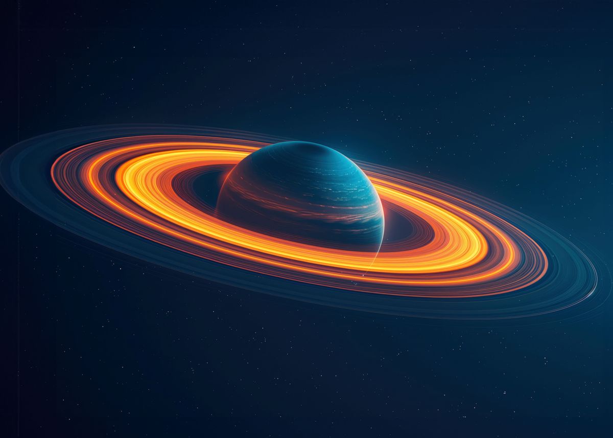 'Planet Saturn Colorful' Poster, picture, metal print, paint by ...