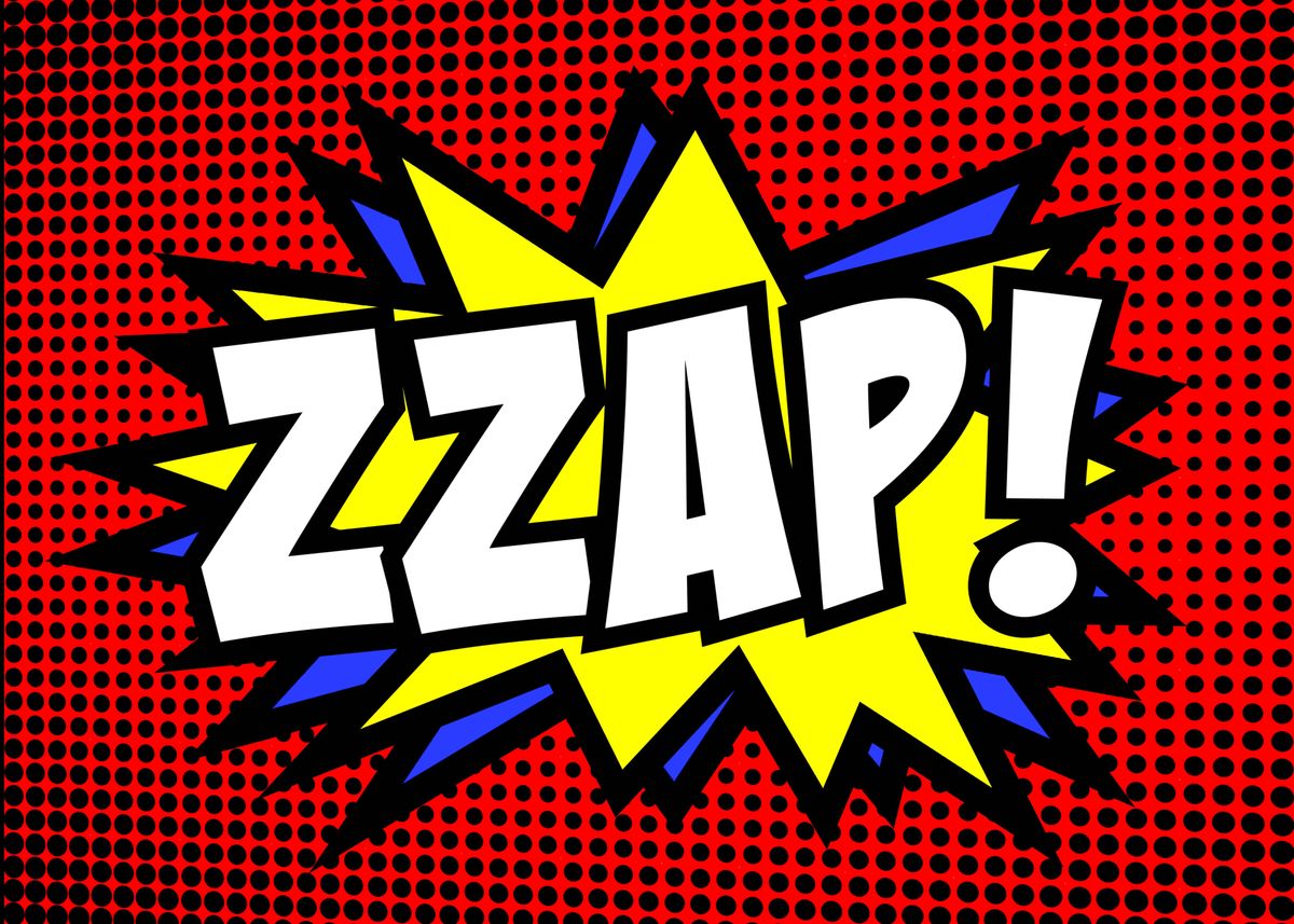 'Comic halftone star spikes' Poster, picture, metal print, paint by ...