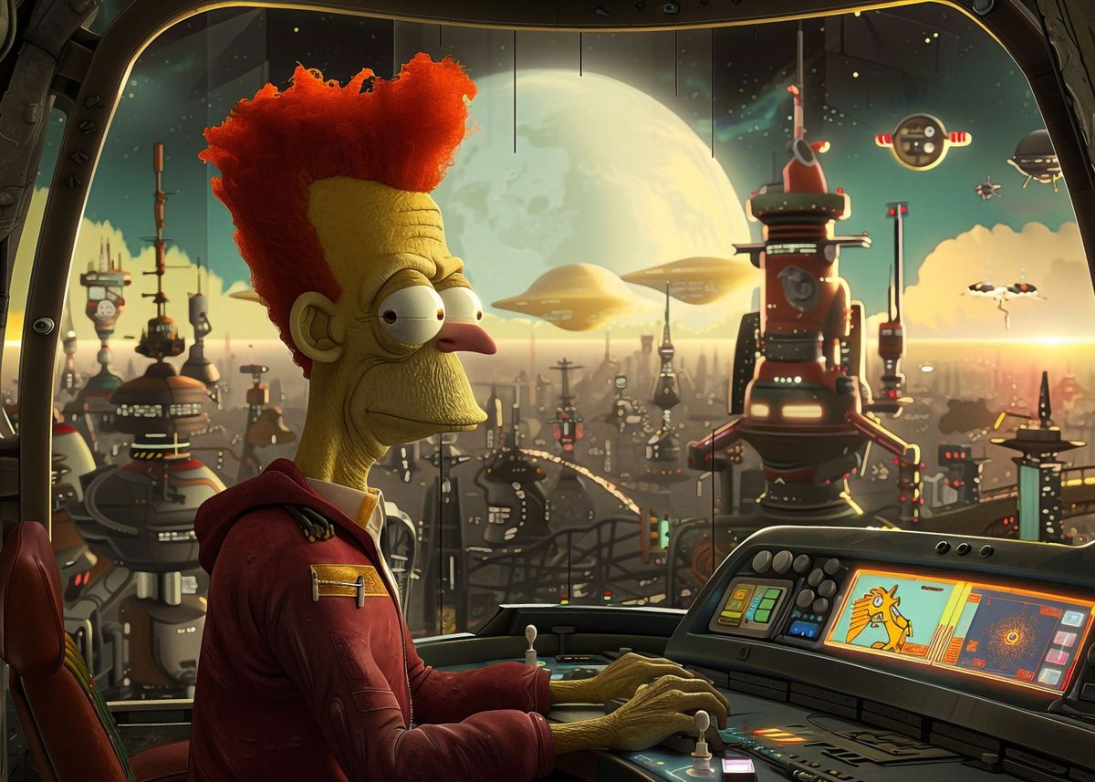 'Futurama New New York Adv' Poster, picture, metal print, paint by ...