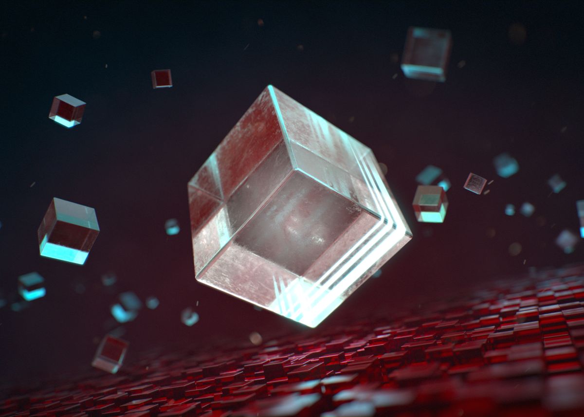 'Red Pending' Poster, picture, metal print, paint by Julie Cruette ...