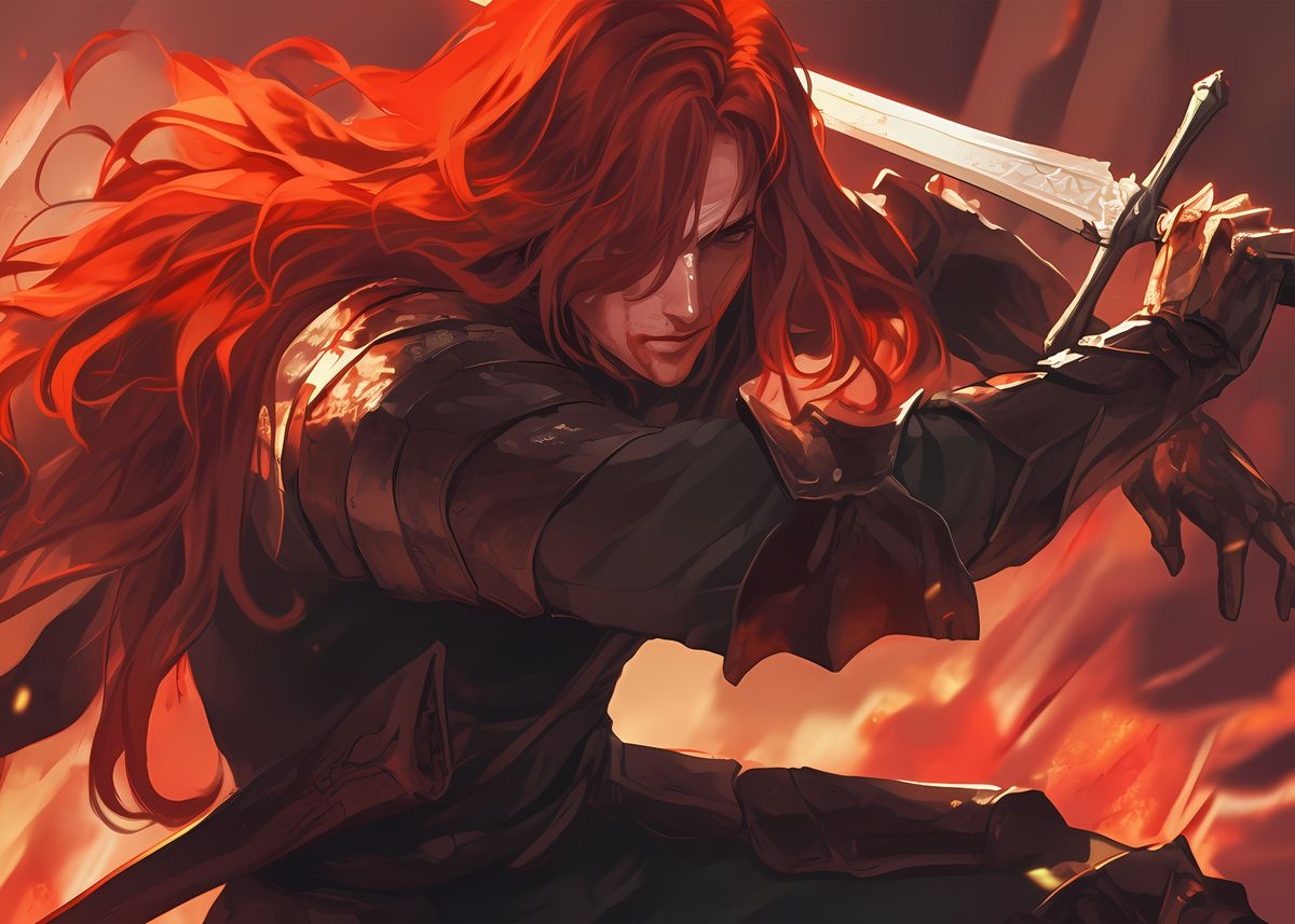 'bloody anime fighter' Poster, picture, metal print, paint by SACSAFON ...