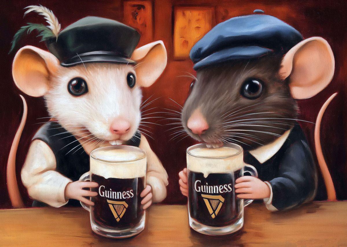 'Fancy Rat Pub Dwellers' Poster, picture, metal print, paint by ...